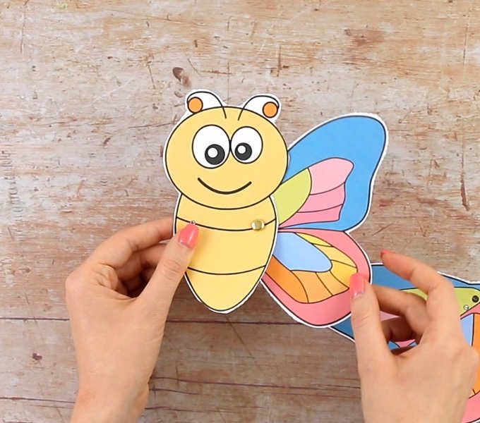 Movable Butterfly Paper Doll DIY Crafts Hone Arts